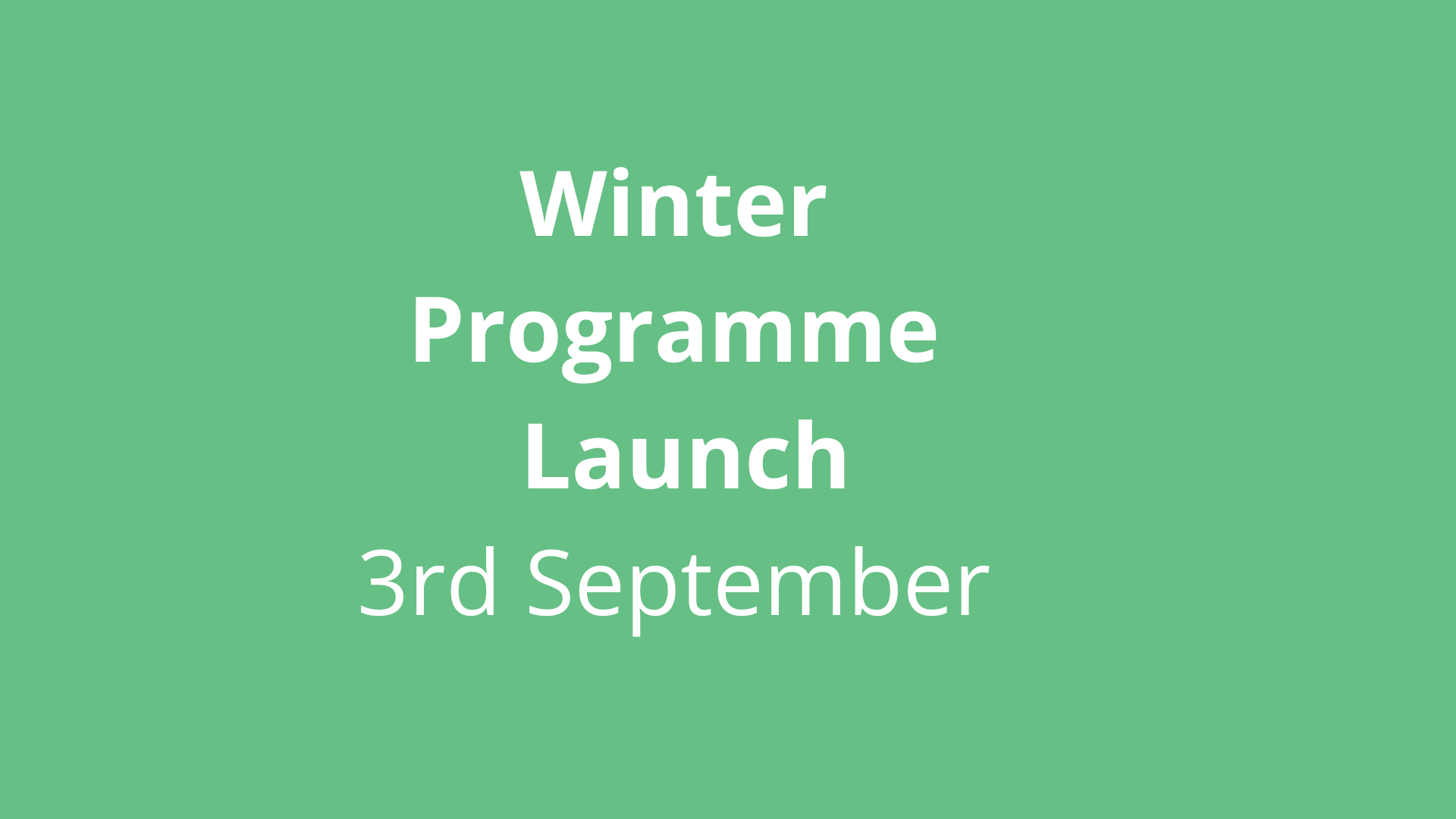 Winter Programme Launch - Big Burns Supper